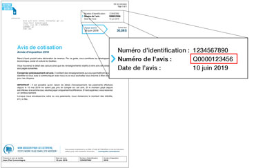 Numéro d'avis de cotisation